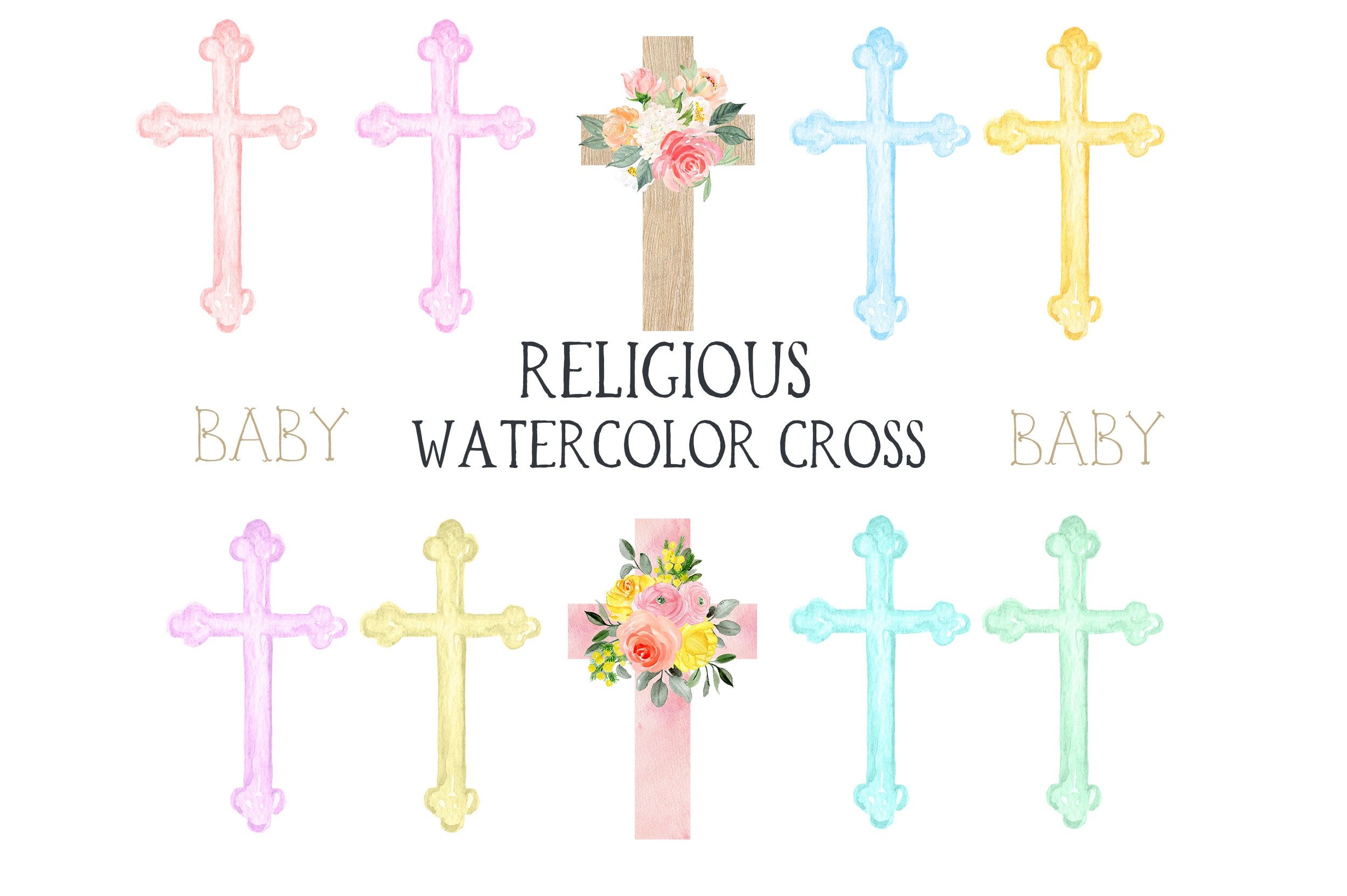 Baby Baptism Cross Clip Art