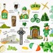 St Patricks Day. Ireland. Watercolor Map. Landmarks and Country ...