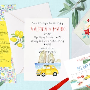 Capri Italy Wedding Watercolor Clipart. Lemons and Blue Tiles ...