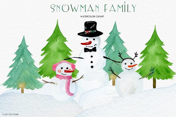 Clipart Snowman Family