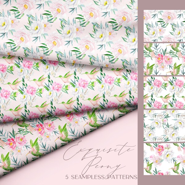 Watercolor Peony - Etsy