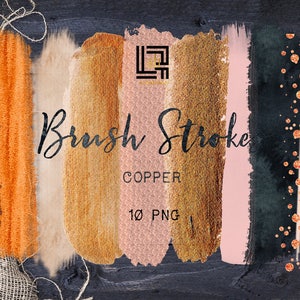 Brush Strokes Clip Art. Copper Brush Strokes. Autumn Colours: Copper ...
