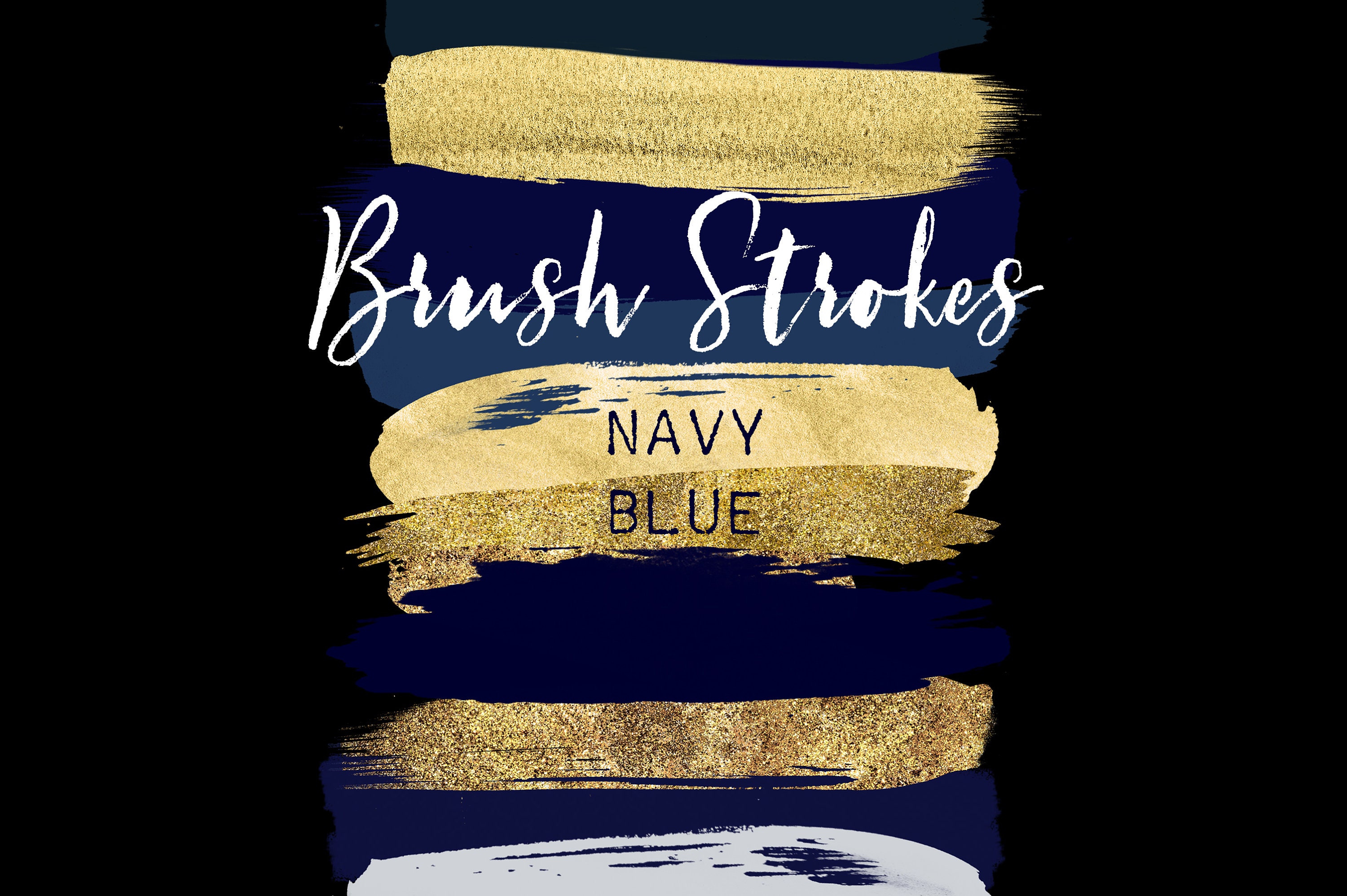 Navy Blue & Gold Brush Strokes Clip Art. Gold Glitter. Digital | Etsy Navy Blue & Gold Brush Strokes Clip Art. Gold Glitter. Digital | Etsy