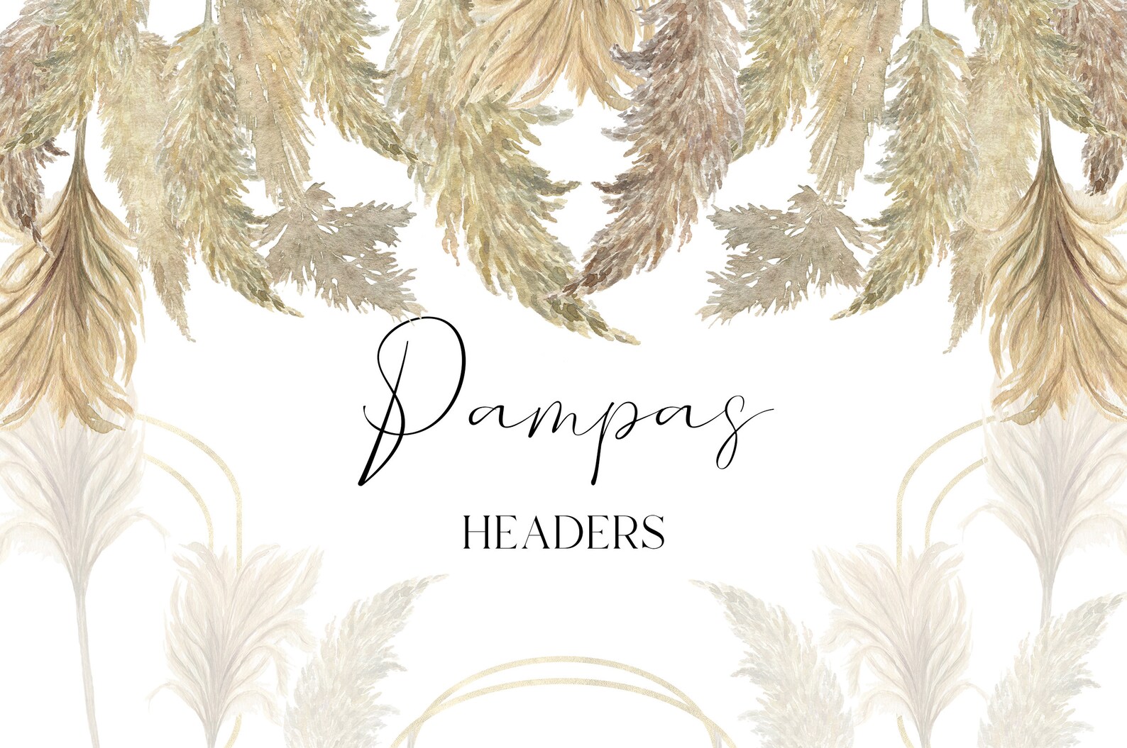 Pampas Grass Clipart. Boho Watercolor. Wedding Invitation. - Etsy Australia