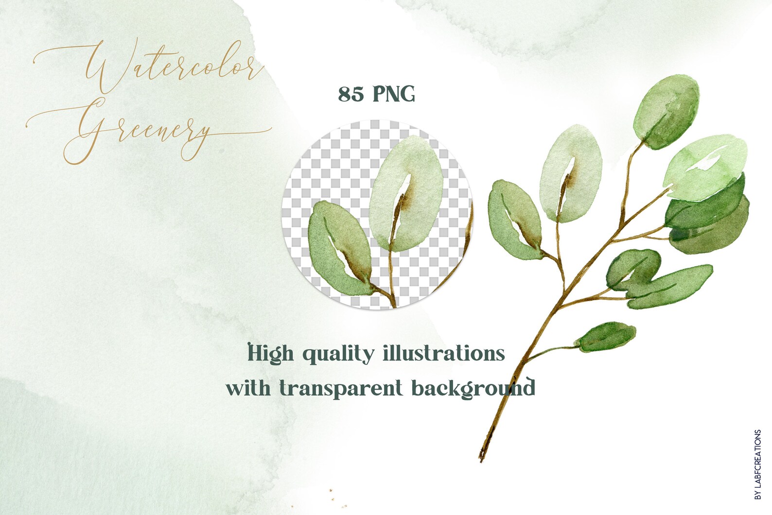Watercolor Greenery Clipart DIY Watercolor Leaves Green | Etsy