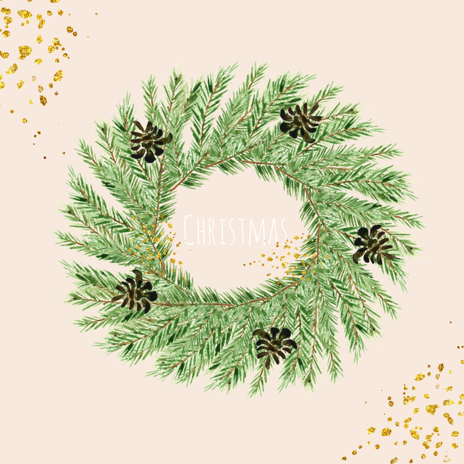 Christmas Tree Watercolor Clip Art Hand Drawn. Winter - Etsy