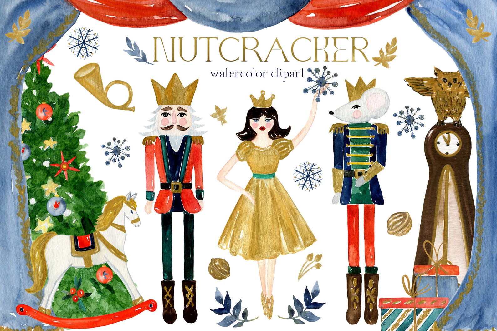 Nutcracker Clipart Christmas Clipart Nutcracker Ballet - Etsy