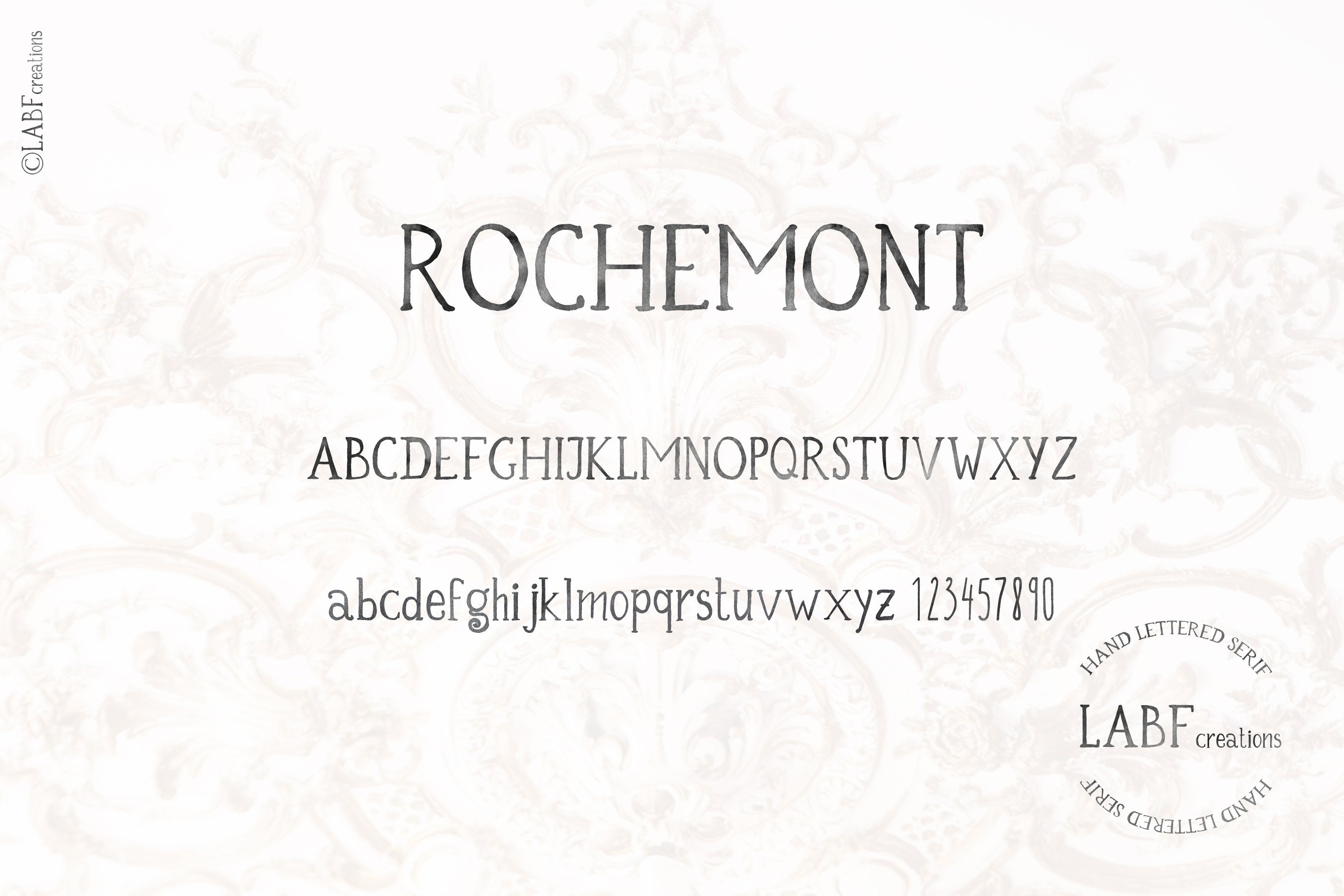 Rochemont. Classic and Rustic Hand Lettered Serif Font. Hand | Etsy