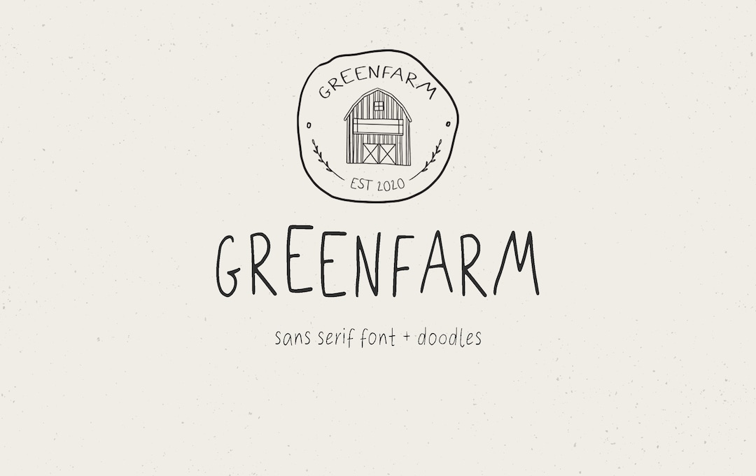 Greenfarm. Rustic Sans Serif Font| Dooldles | 12 Logos | Farmhouse Font ...