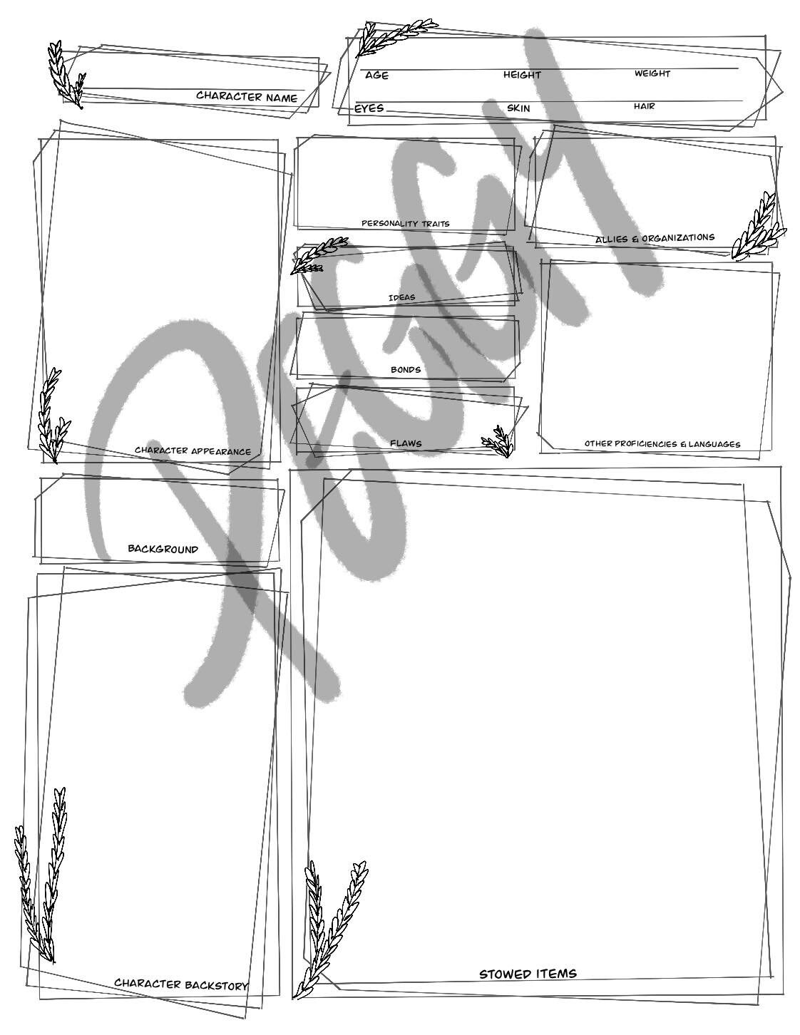 Dnd Character Sheet - Etsy