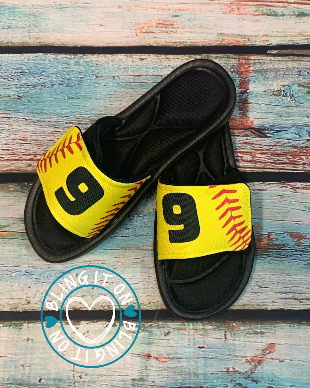 Custom Softball Slides - Add Your Number - Etsy