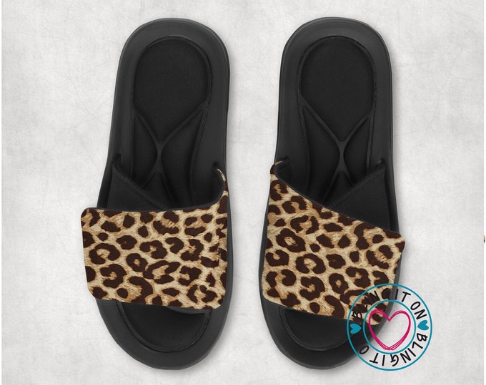 Custom Leopard Print Slides - Etsy
