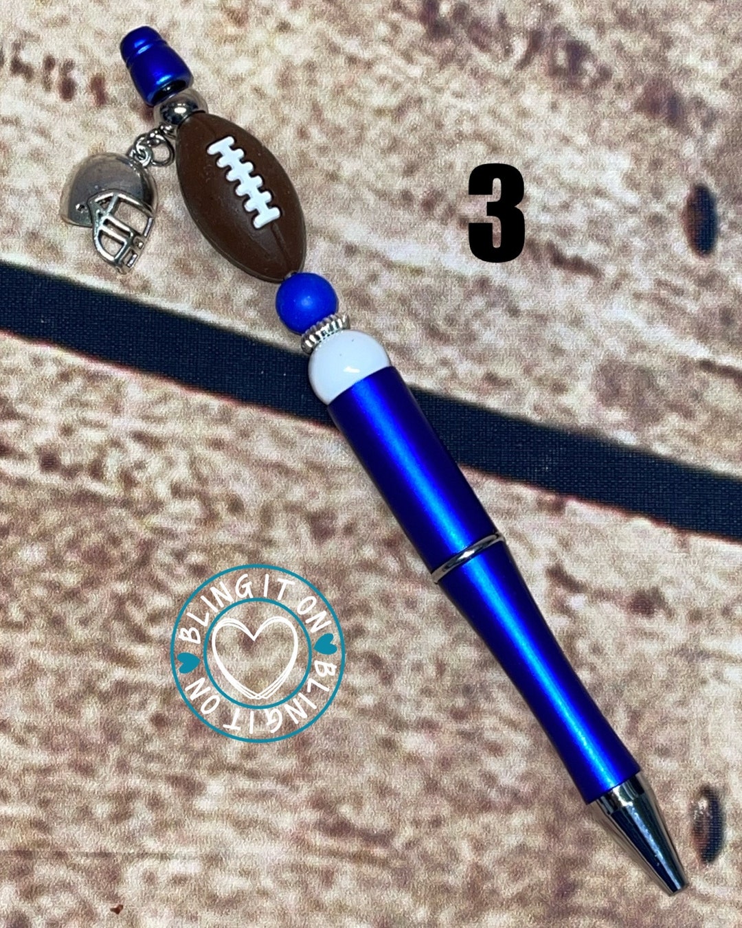 Beautiful Football Style Beaded Pen Black Ink Can Change the Pen Color ...