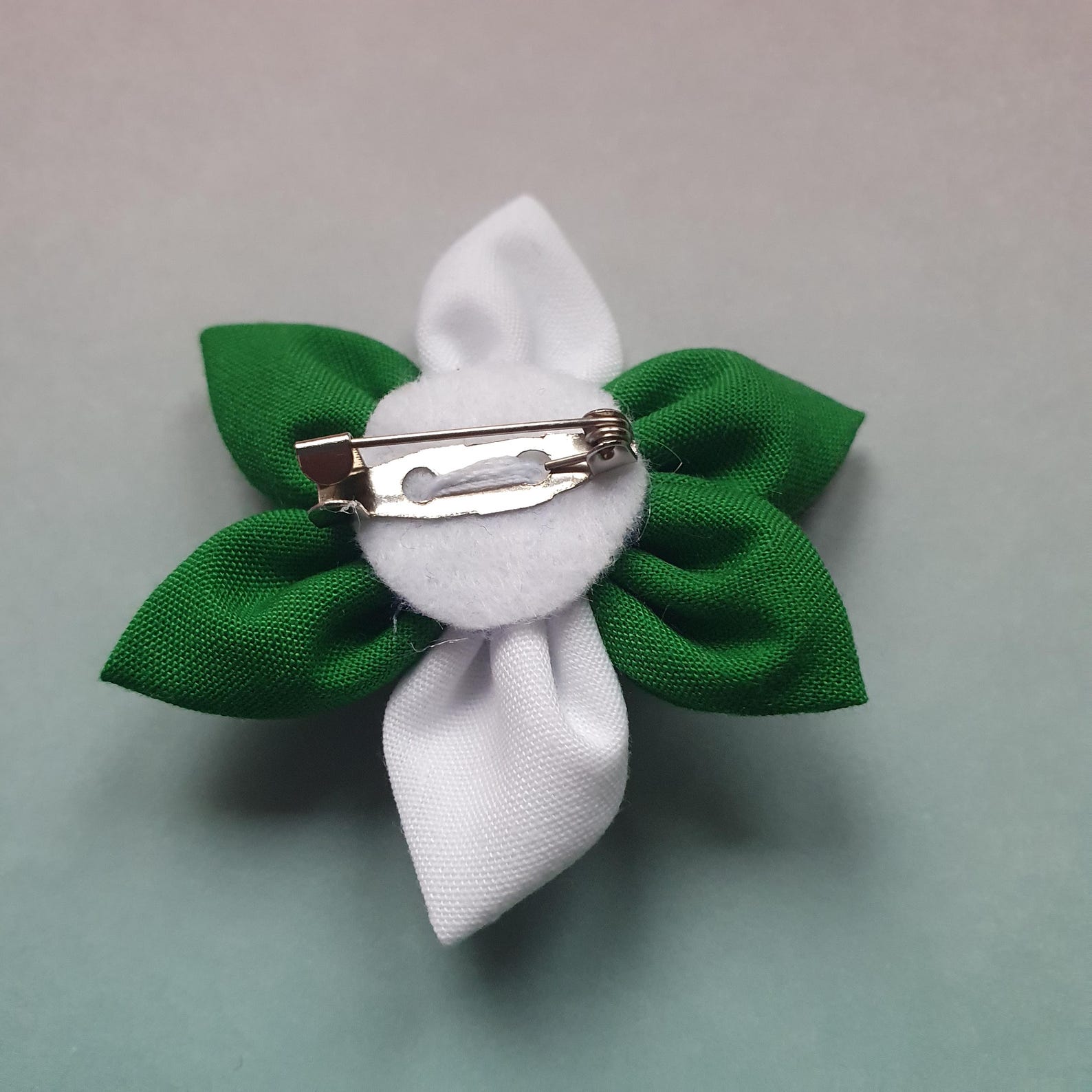 Nigeria Fabric Flower Pin Badge Brooch With Rhinestones. Nigerian Flag ...