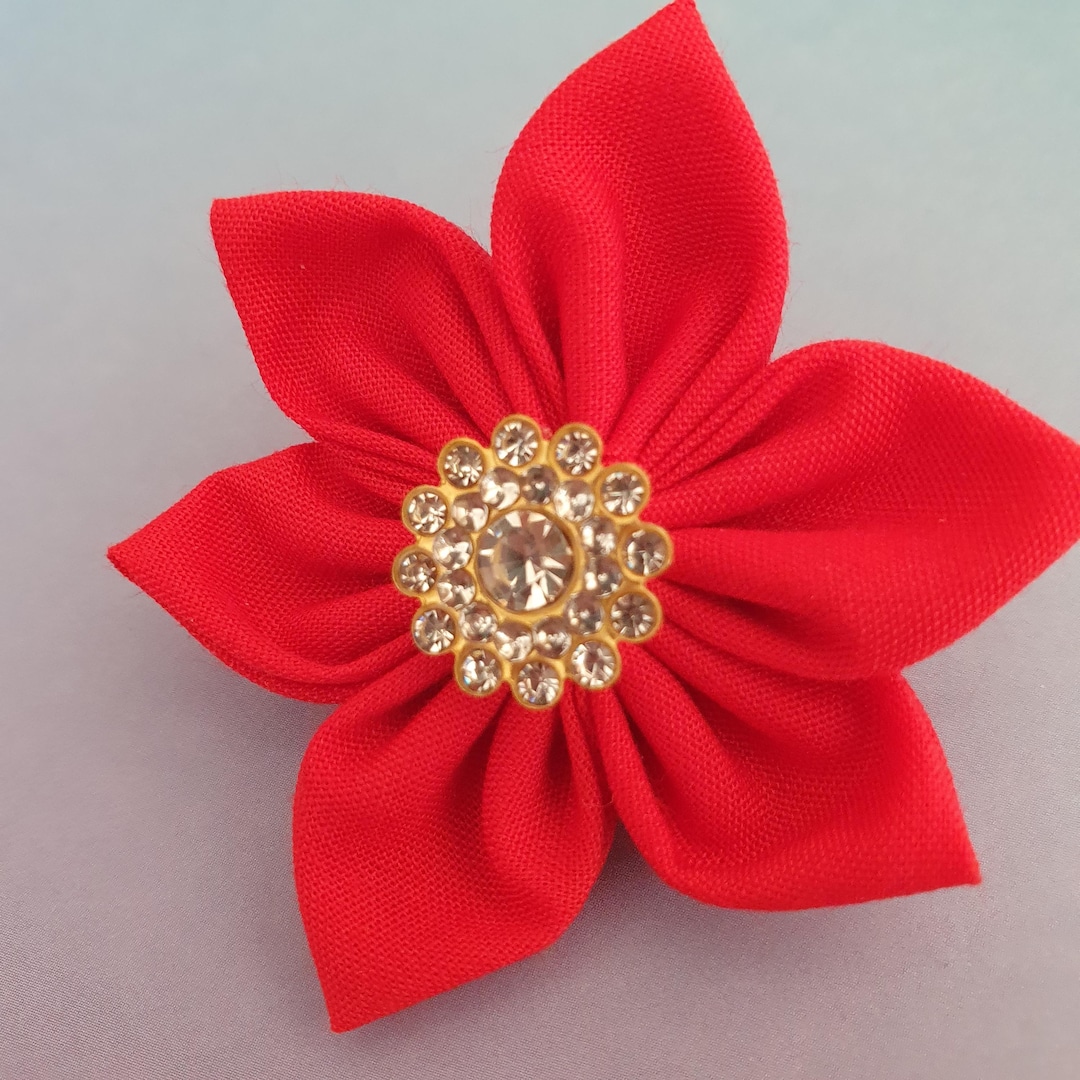 Turkey Flower Pin Badge Brooch With Rhinestones. Turkish Flag - Etsy