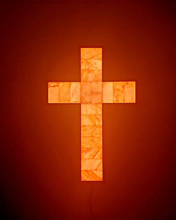 Himalayan Salt Cross Light Wall Hanging SALT and LIGHT - Etsy