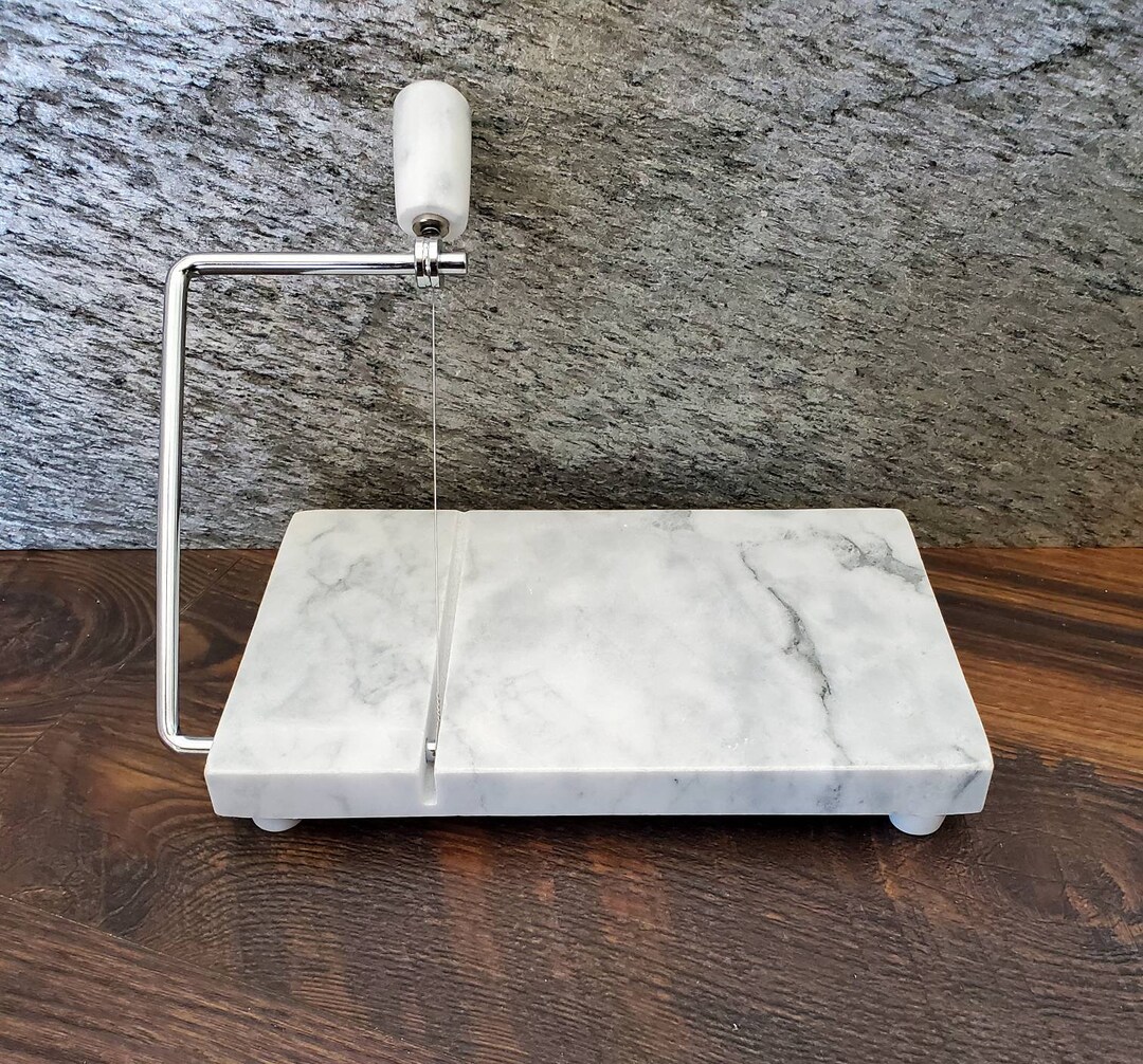 Elegant White Marble Cheese Cutter and Serving Board Wine and Cheese ...
