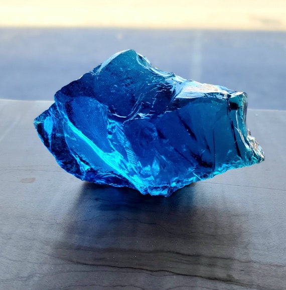 Deep Blue Raw Glass Crystals Glass Sculpture SHIPS FREE - Etsy