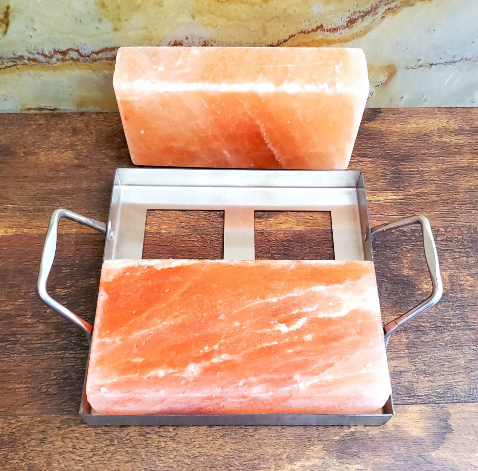 Himalayan Salt Brick or Tile Set With or Without Stainless | Etsy