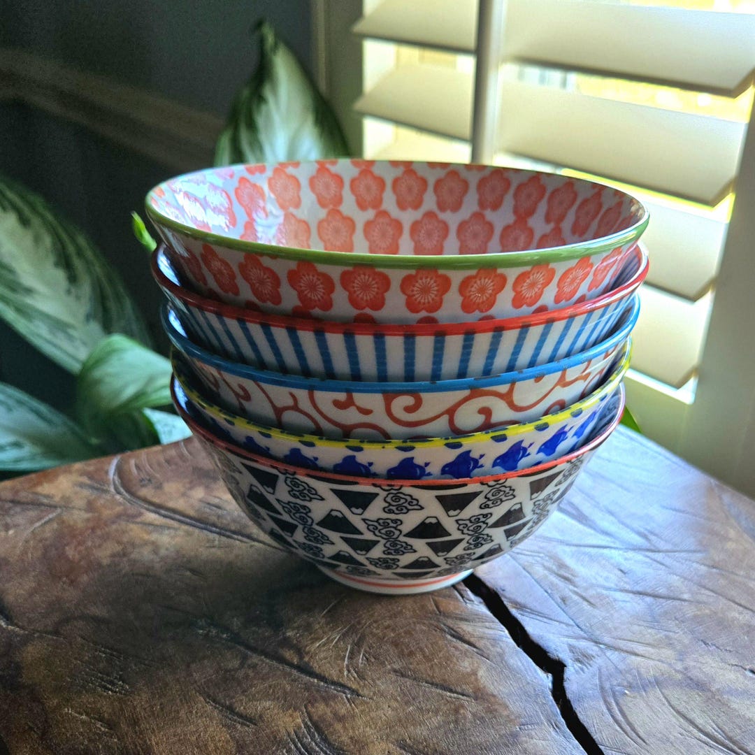 Modern Whimsical Stylized Japanese Rice Soup Bowls - Etsy