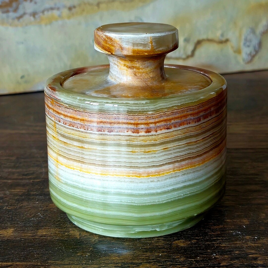 RARE Exotic Onyx Mini Salt Cellar Pepper Cellar Spice Jar FREE ...