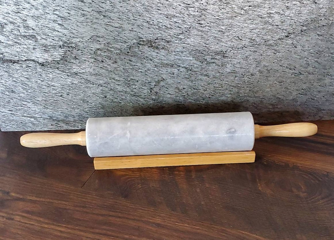 PROFESSIONAL Quality Solid White Marble Rolling Pin Pastry Pin With ...