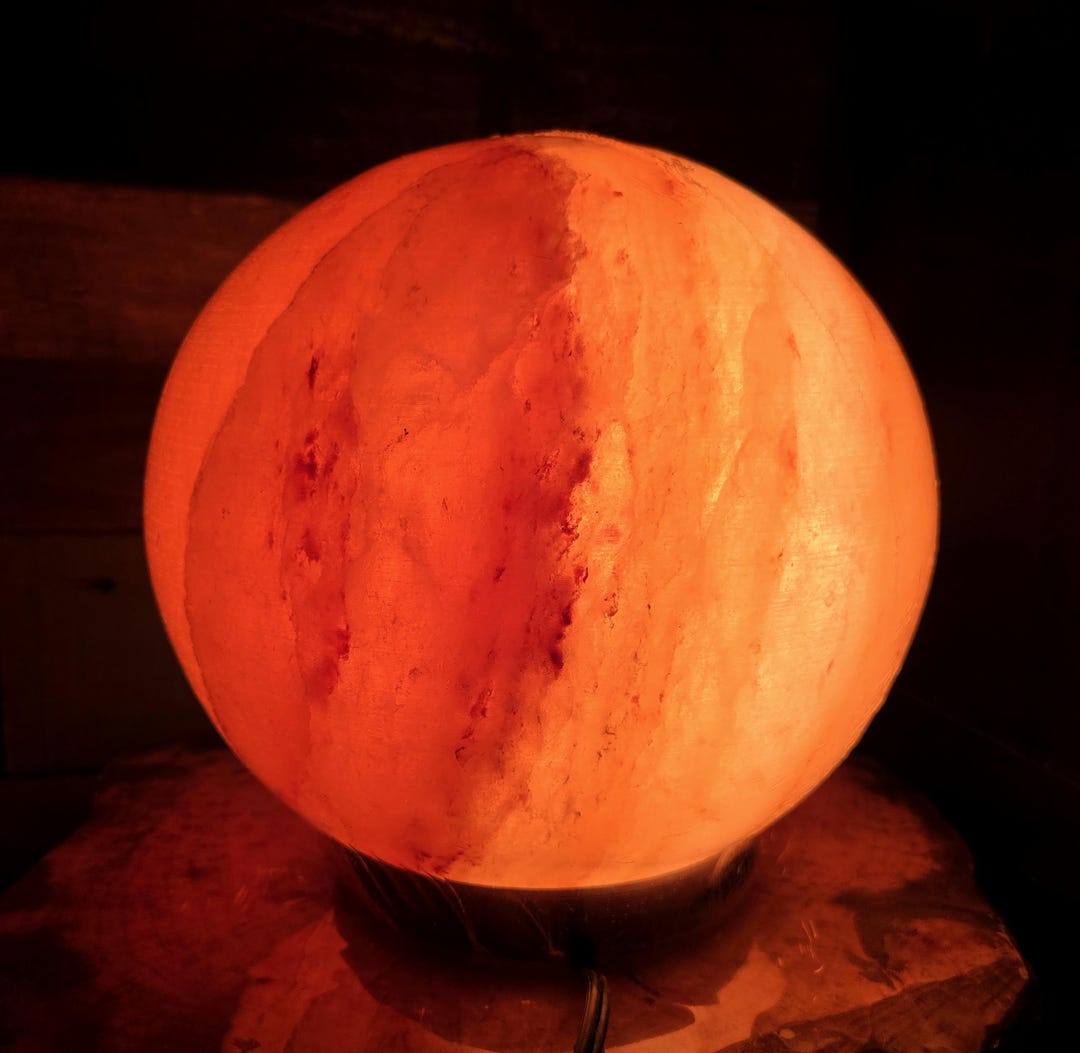RARE Massive 9" Globe Himalayan Salt Lamp Rock Crystal Sphere "dark ...