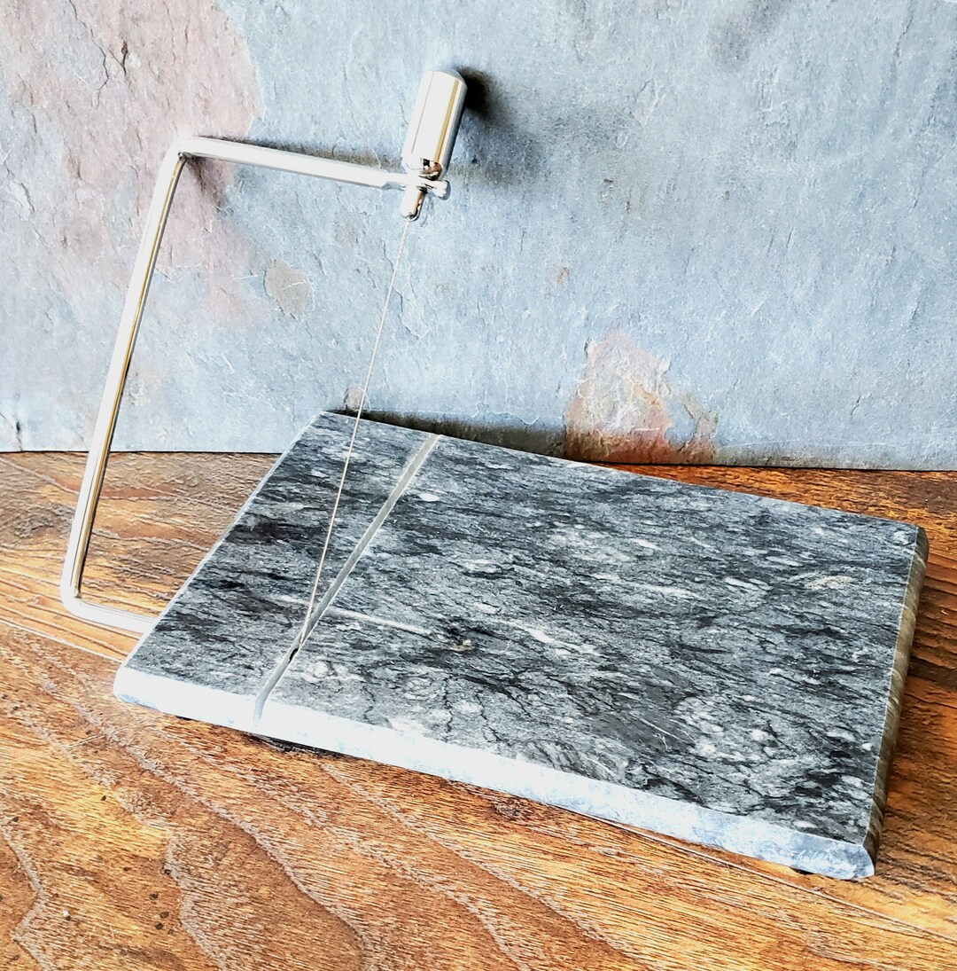 Elegant Grey Black Charcoal Marble Cheese Cutter and Serving Board Wine ...
