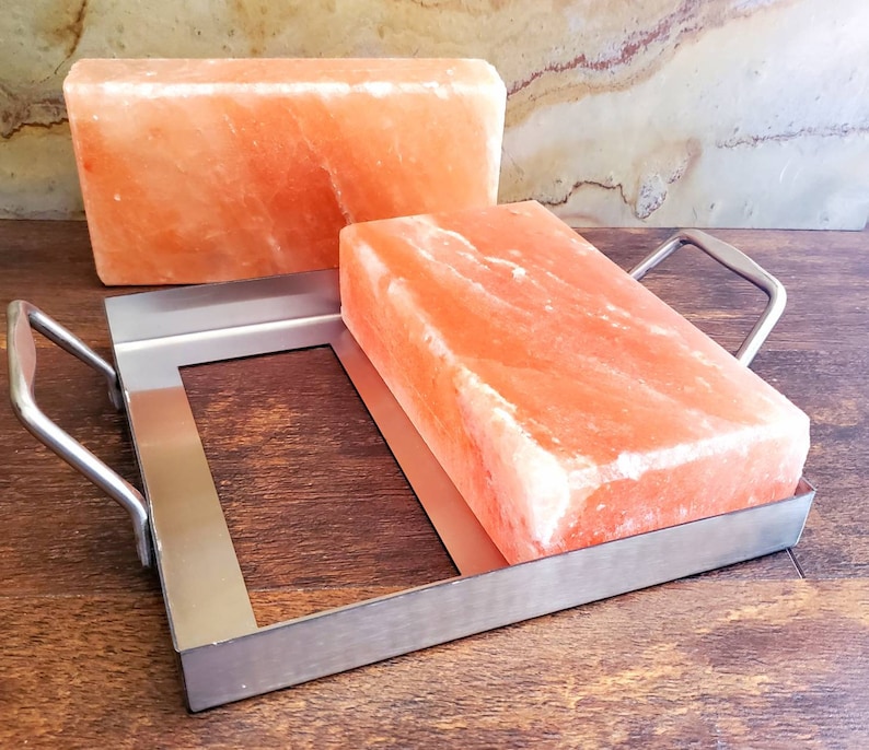 Himalayan Salt Brick or Tile Set With or Without Stainless | Etsy