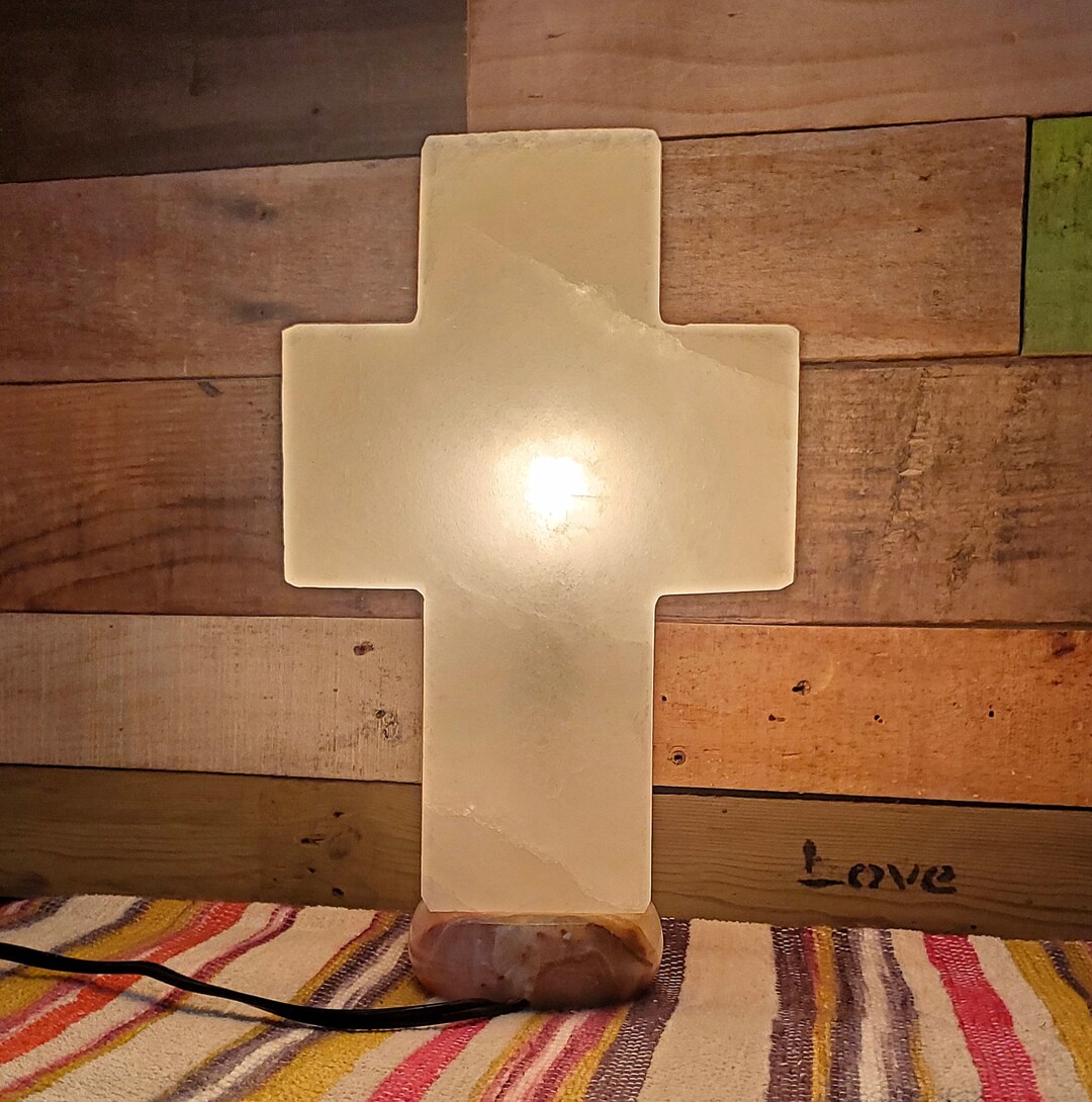 Pure WHITE Himalayan Salt 3D Cross Lamp SHIPS FREE - Etsy