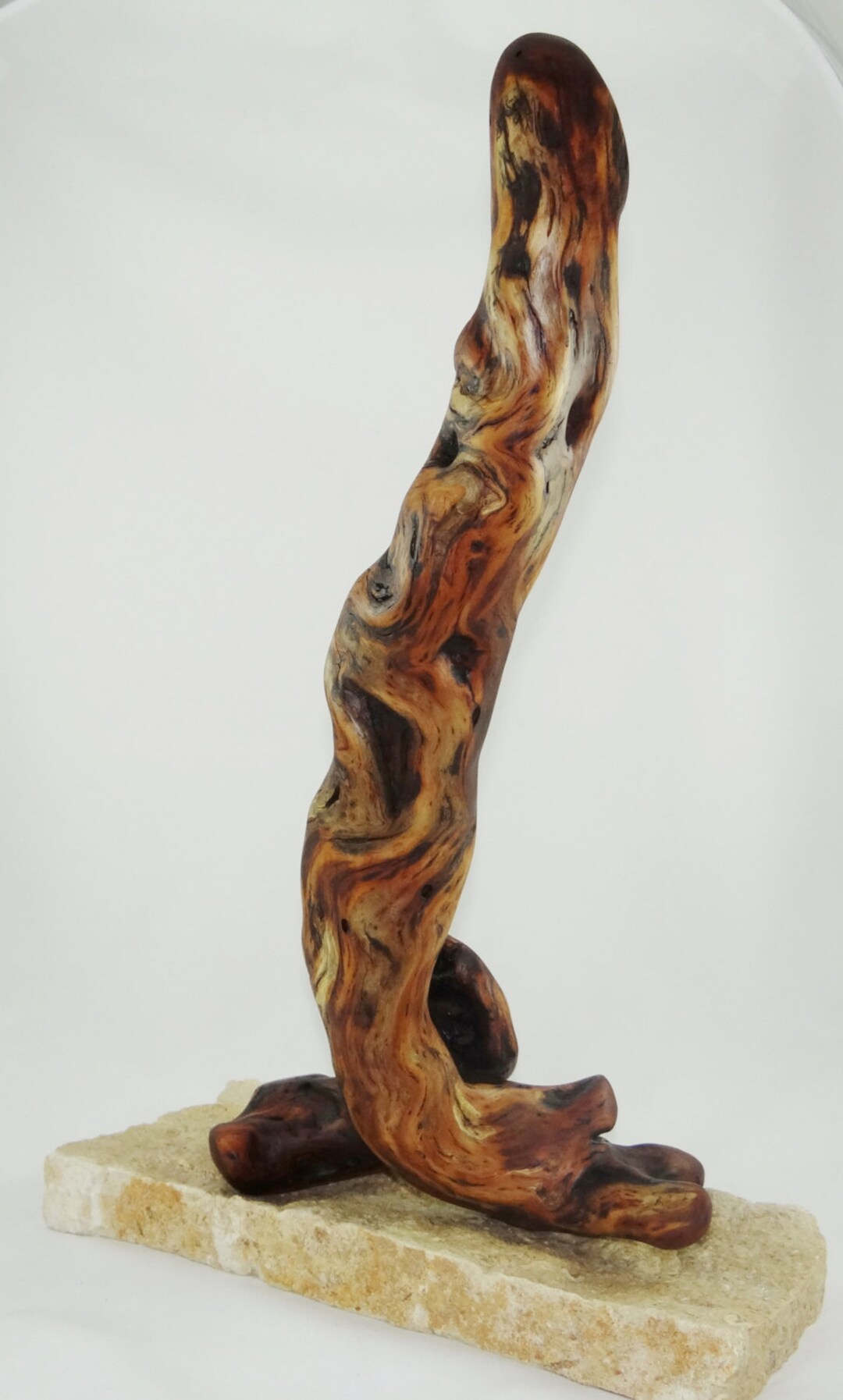 Handcrafted Wood Stone Sculpture Entitled alluring - Etsy