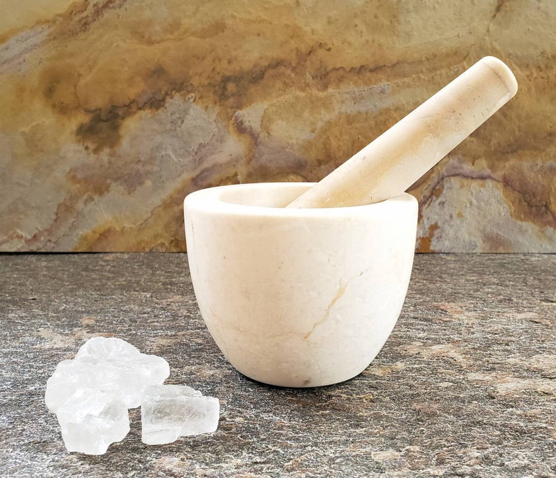 Buff Colored Italian Marble Mortar and Pestle Kit FREE - Etsy