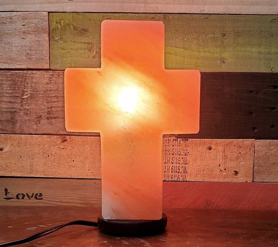 Himalayan Salt 3D Cross Lamp MEDIUM - SHIPS FREE - Etsy