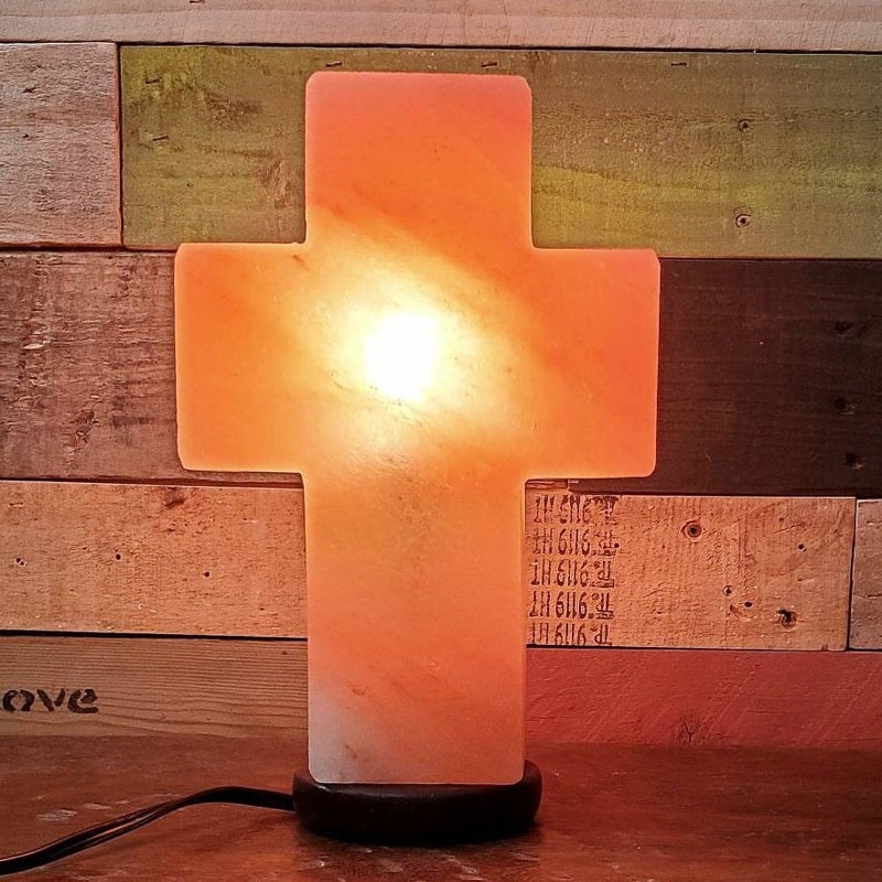 Himalayan Salt Cross Salt Lamp - Etsy