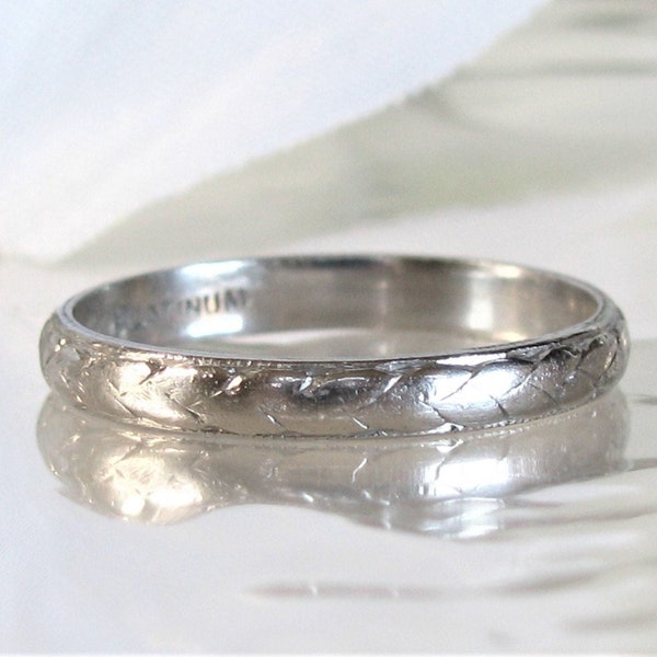 Platinum Wedding Band - Etsy