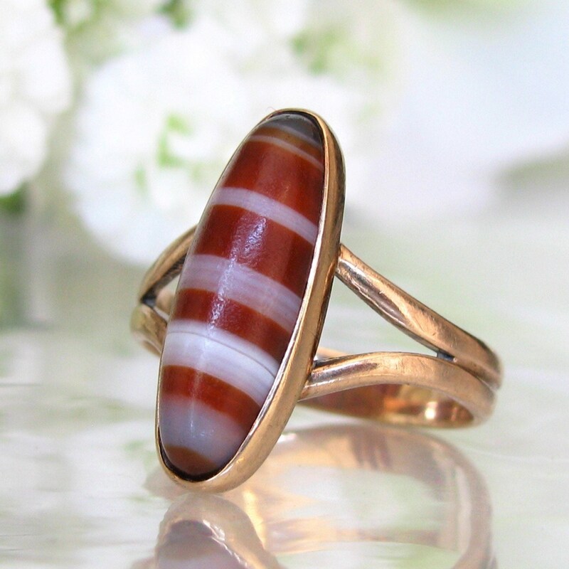 Banded Agate Ring - Etsy