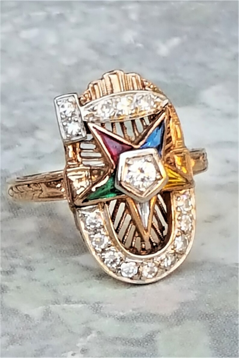Vintage Order of the Eastern Star Ring Past Worthy Matron OES | Etsy