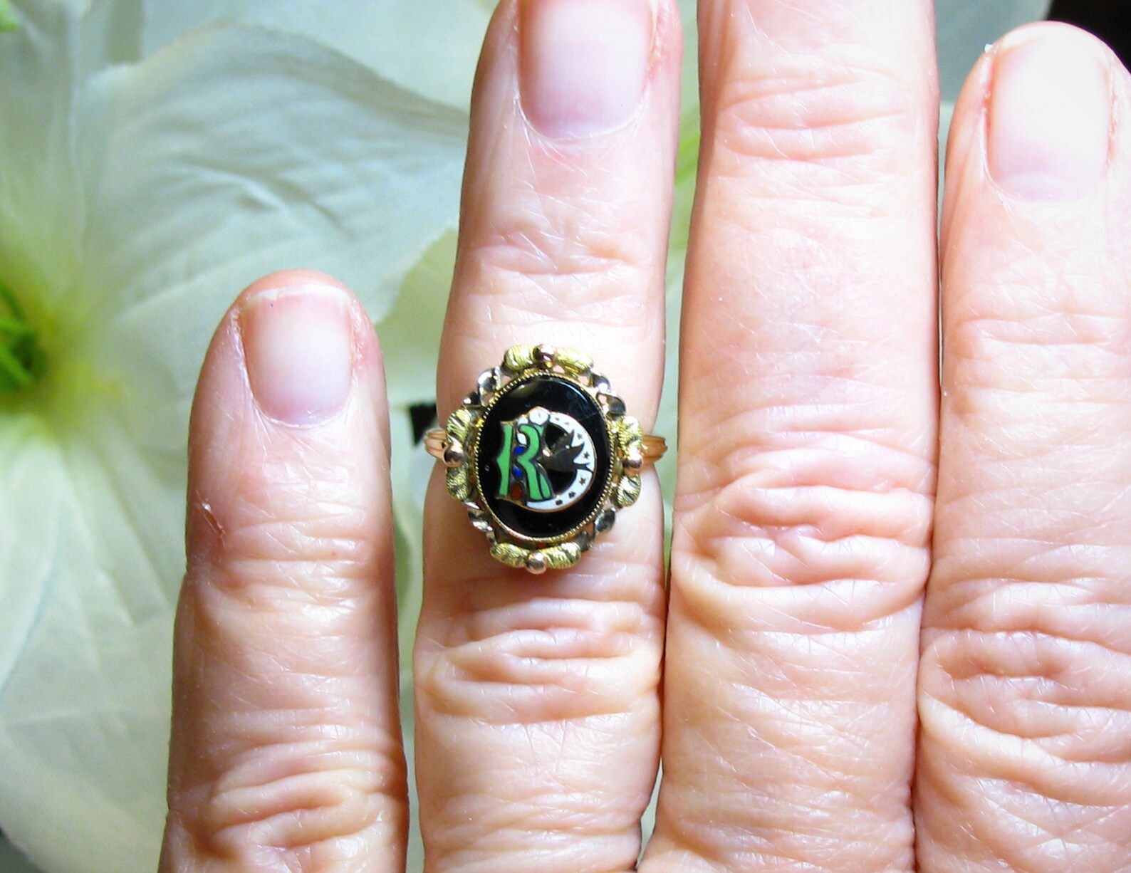 Vintage Daughters of Rebekah Ring 10K Tri-colored Gold Floral | Etsy
