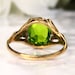 Art Deco Green Glass Ring 10K Yellow Gold Scroll Filigree Ring Oval 1 ...