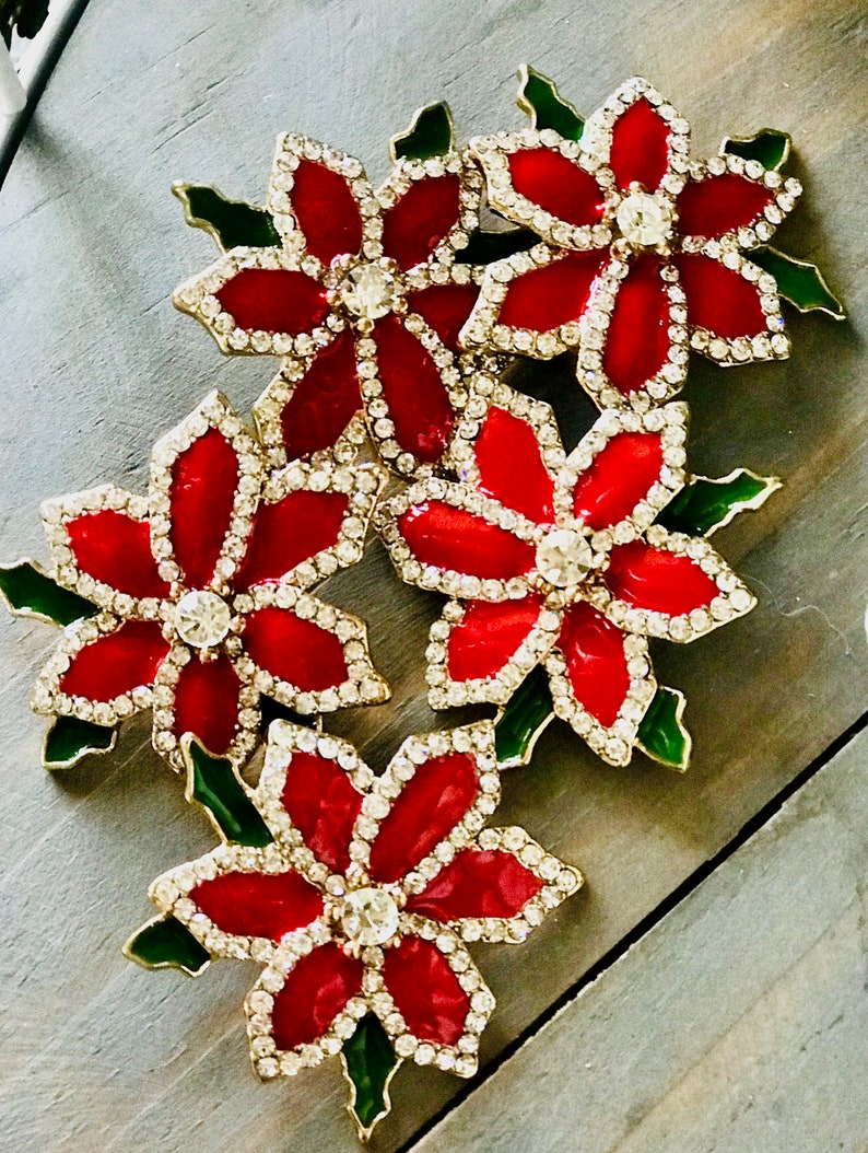 Poinsettia Pin - Etsy