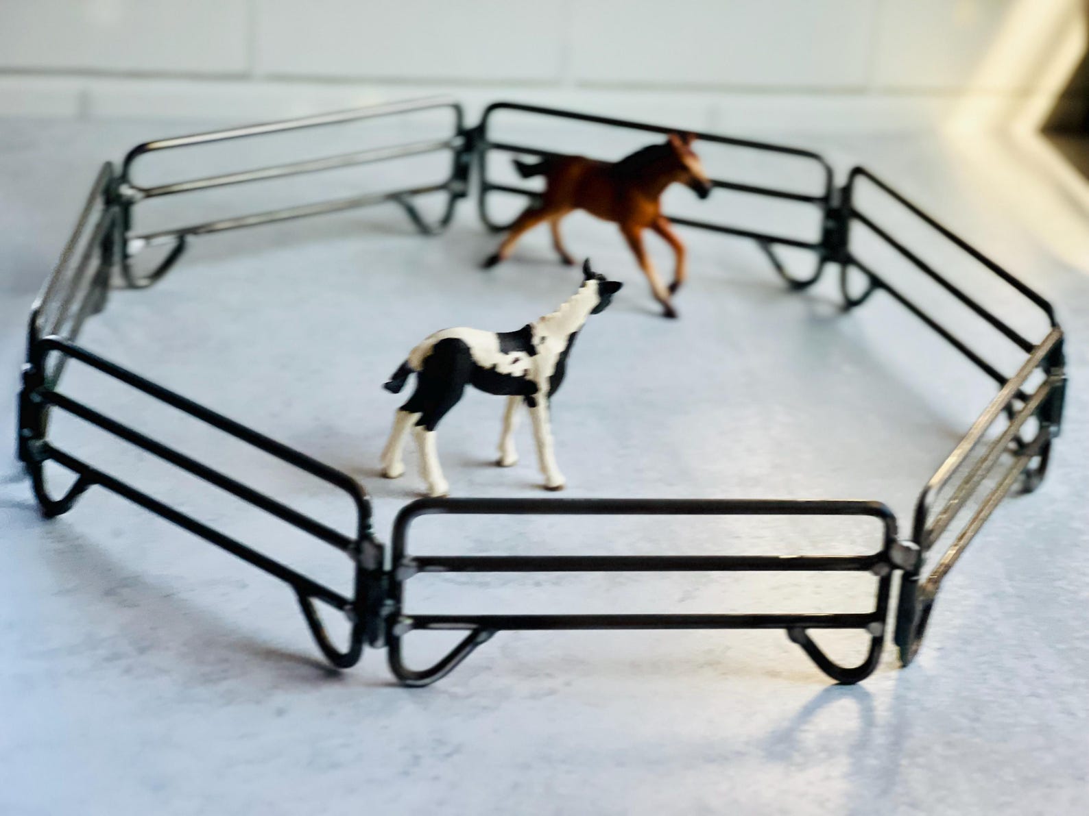 Handmade Metal Toy Fence Set: Farm Animals & Dollhouse Accessories - Etsy