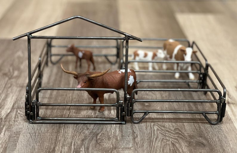 Handmade Metal Toy Fence Set: Farm Animals & Dollhouse Accessories - Etsy