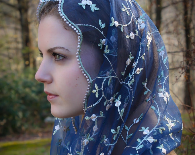 Evintage Veils~not QUITE PERFECT St. Therese Little Flower Deep Blue ...