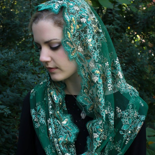 Lace Infinity Veil Chapel Veil - Etsy