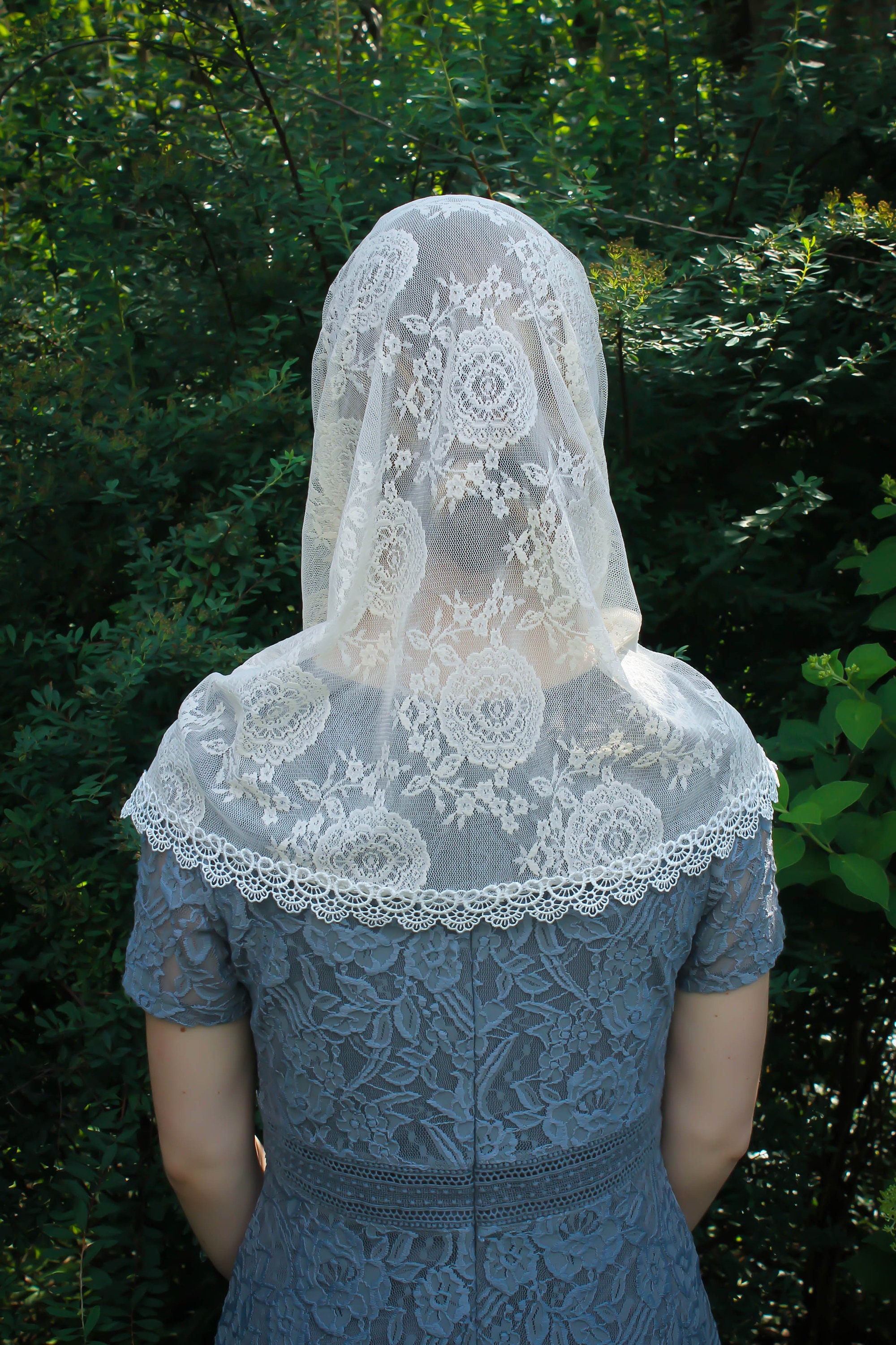 Evintage Veils~ READY TO SHIP Our Lady of the Fields Misty Beige Chapel ...