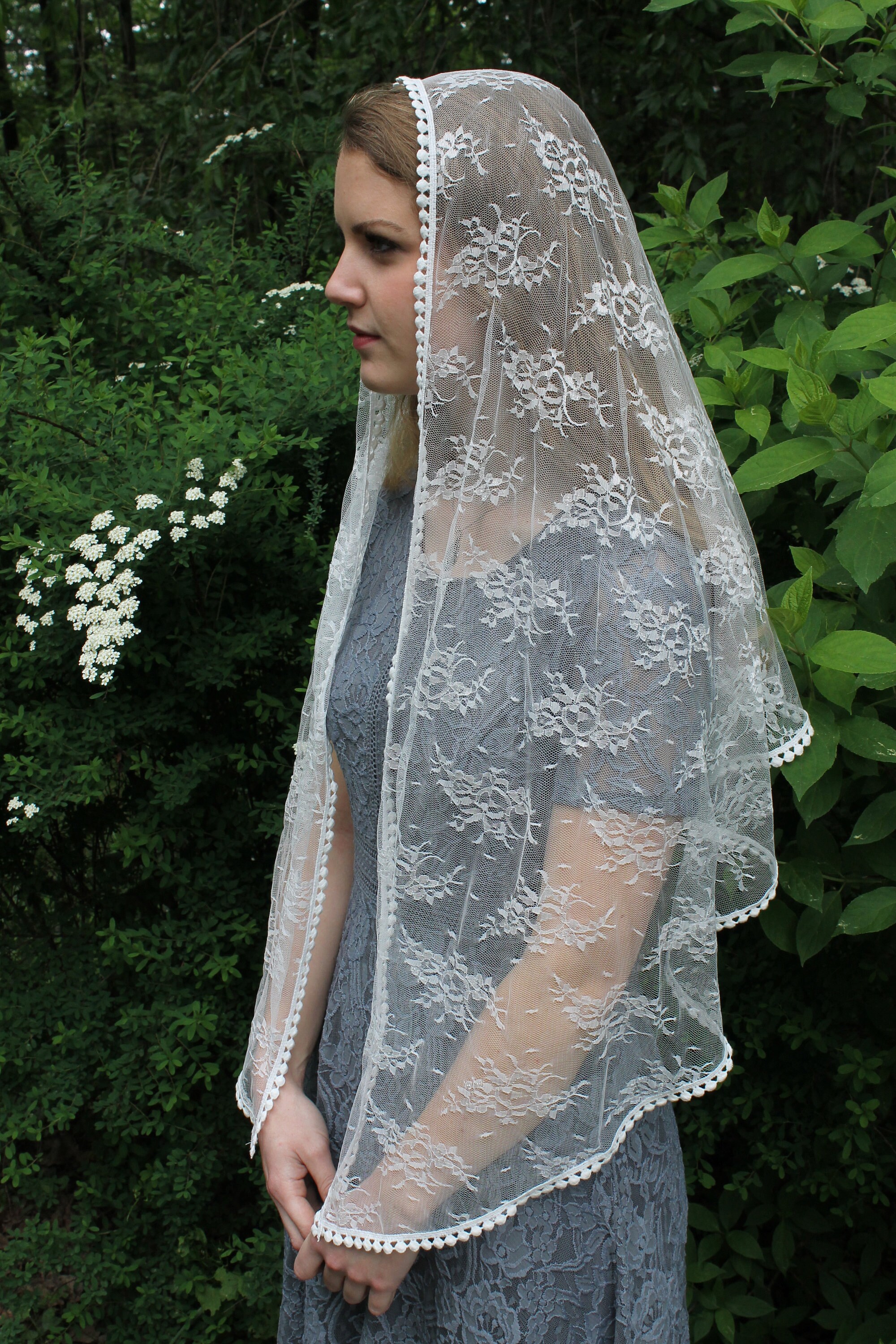 Evintage Veils~ St Michael the Archangel ** Cream White OR Black ...