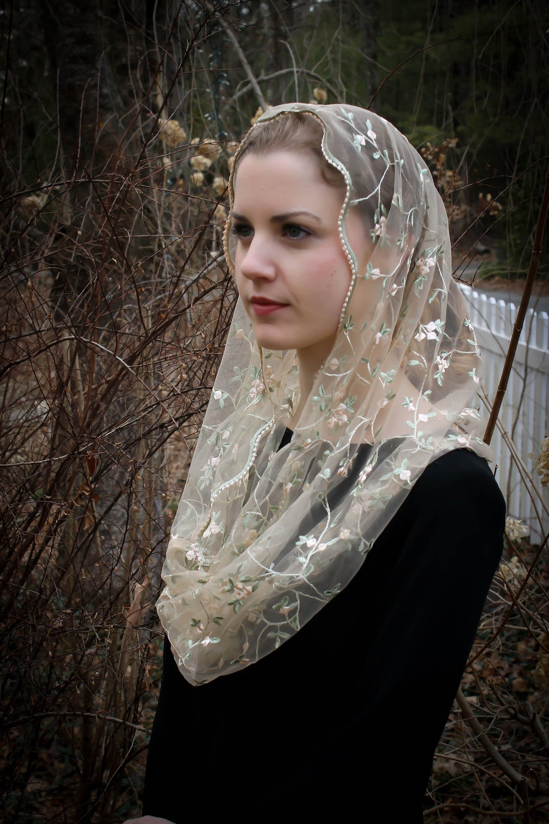 Evintage Veils~ St. Therese Little Flower Lt. Ivory + FIVE Colors ...
