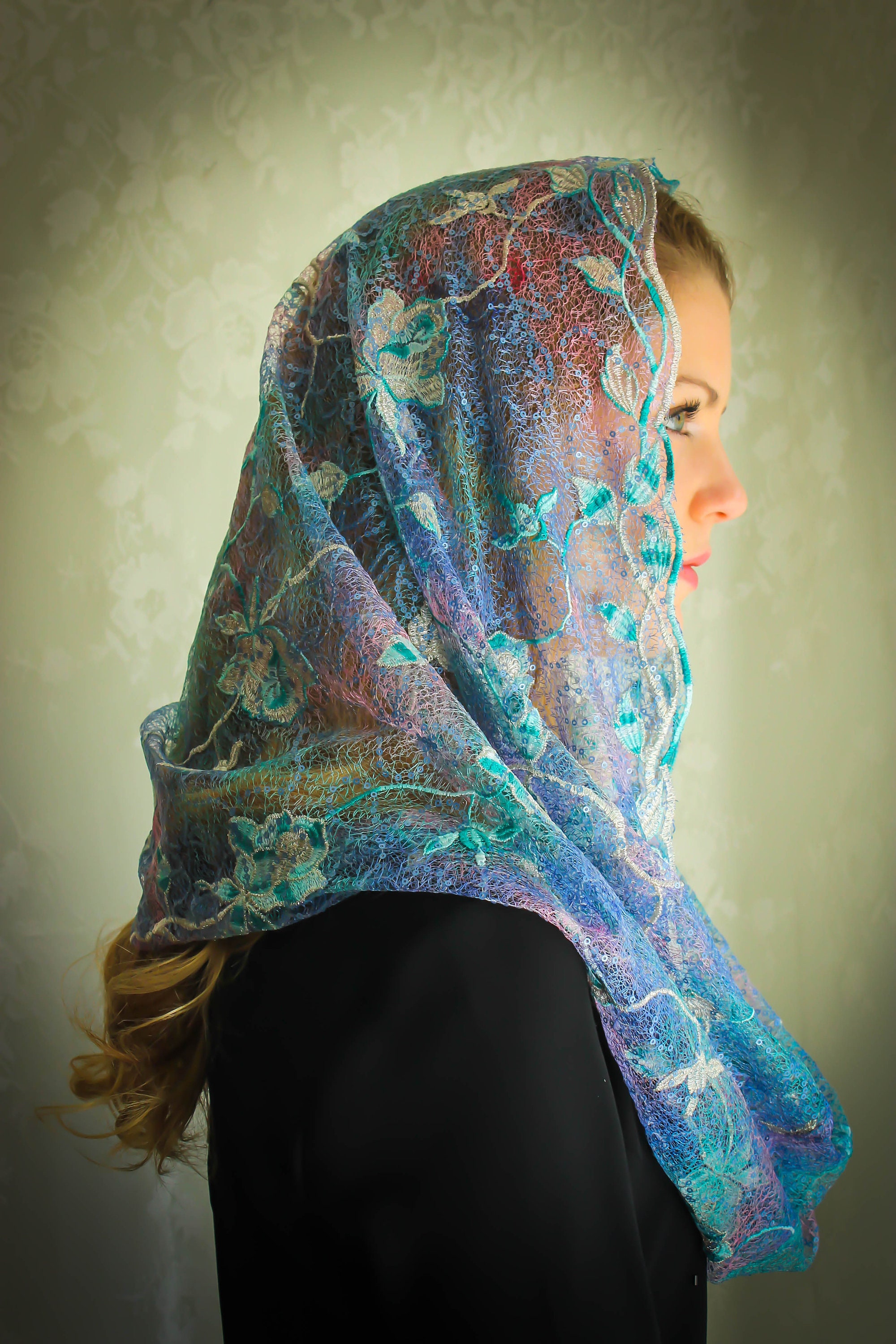 Evintage Veils~ Our Lady of the Rosary Joyful Mysteries Multicolored ...