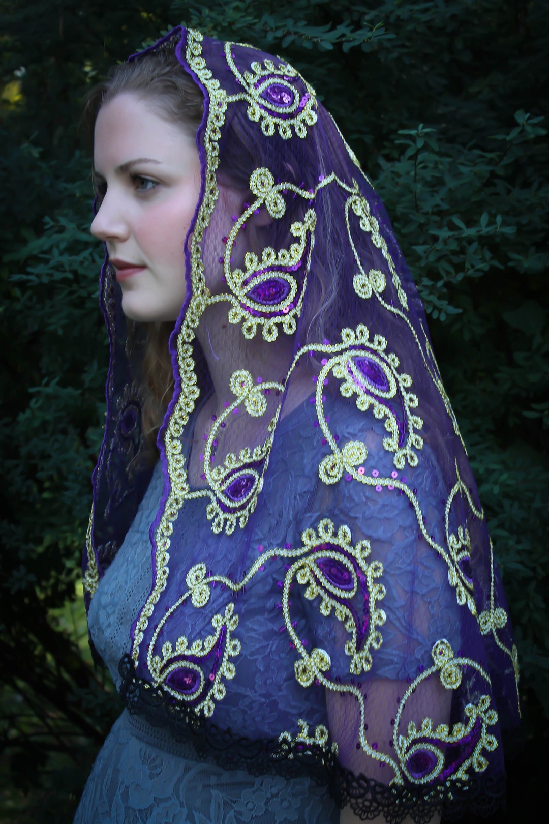 Evintage Veils~ Advent Lent Our Lady of Guadalupe Chapel Veil - Etsy