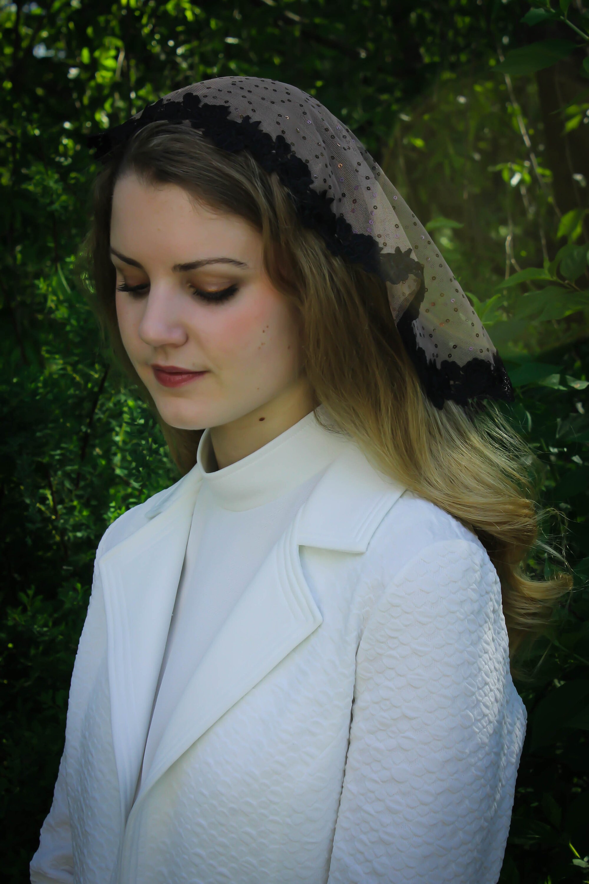 Evintage Veils~ Princess Style Champagne Taupe Lace Traditional ...